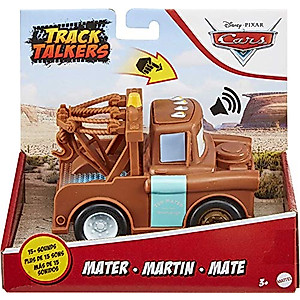 Disney Cars Toys Track Talkers Mater, 5.5-in, Authentic Favorite Tow Truck Movie Character Sound Effects Vehicle, Fun Gift for Kids Aged 3 Years and Older