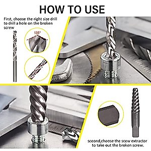 TOPEC Screw Extractor Set, 26 Piece Bolt Extractor Kit and Left Hand Drill Bit with Hex Adapter, Easy Out Stripped Lug Nut Remover Socket for Stripped, Damaged, Rounded-Off, Rusted Bolts, Nuts&Screws