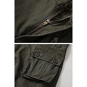 AKARMY Wild Cargo Pants, Casual Work Pants, Military Army Camo Combat Hiking Pants with 8 Pockets(No Belt) 3357 Gray Green 34