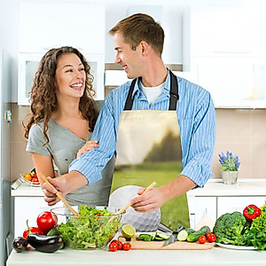 Golf Ball Golf Driver On Green Grass Cooking Apron Heat Insulated Microwave Oven Mitts with Pot Holder Pad Kitchen Decor 5Pcs Set Oven Gloves Protectors Mat for Grilling Baking