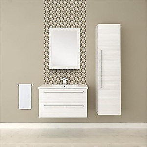 Cutler Kitchen and Bath Silhouette Wall Hung Bathroom Vanity, White 36 Inches
