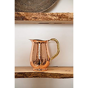 Creative Co-Op 42 oz. Hammered Stainless Steel Pitcher, Copper