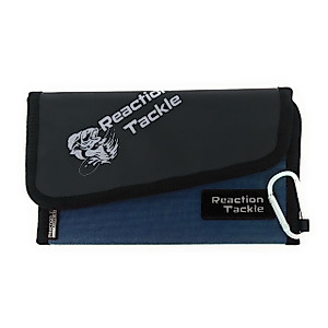 Reaction Tackle Fishing Tackle Organizer Case | Soft Bait Binder | Keep Soft Plastic Baits and Tackle Organized | Removable Storage Pockets Small Bait Binder- Blue