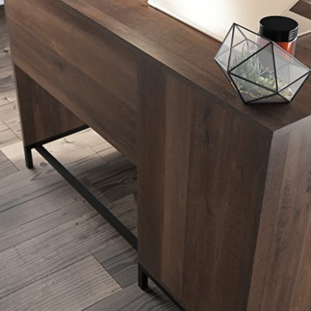 Sauder North Avenue Pedestal Home Office Desk, L: 41.97" x W: 18.50" x H: 28.15", Smoked Oak Finish