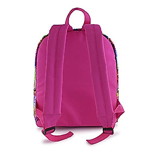 Le Vasty Mini Sequin Backpack for Little Girls Kids Women Fashion Small Daypacks Purse for ladies Magic Mermaid Sparkly Back Pack(Rainbow)