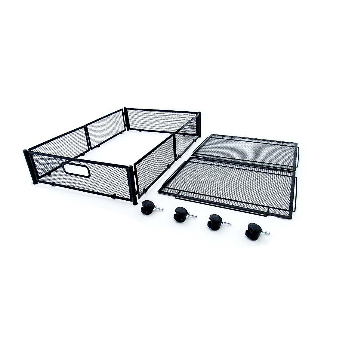 Stormi Storage Rack - Foldable Under Bed Storage for Toys, Books or Clothes- Space Saver - Foldable - Easy Assembly - No Tools Required - Wheels, Black, RT-230922-01