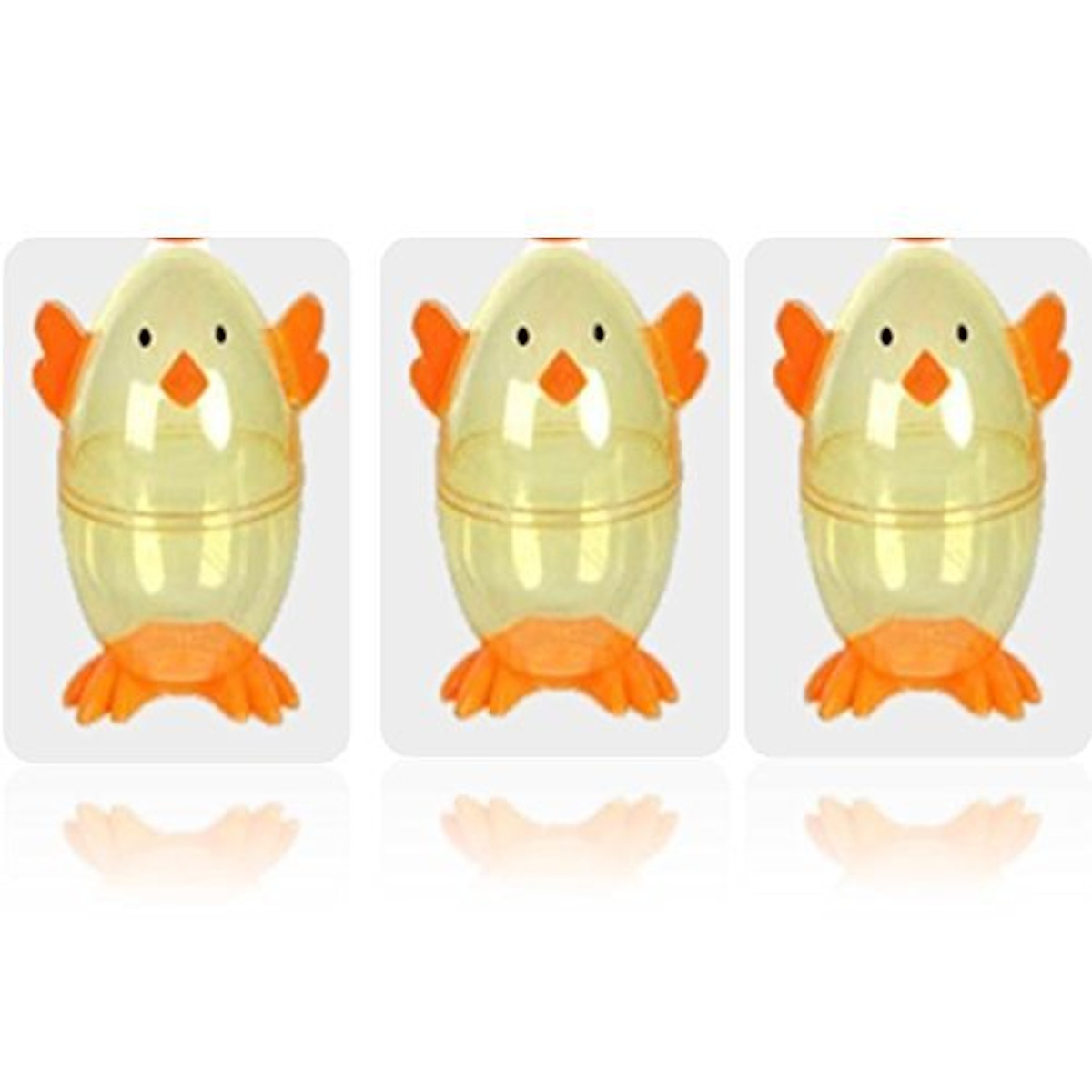 Clear Chick Shaped Easter Eggs 3 Fillable Treat Containers