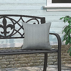 MAGPIE FABRICS Pack of 2 Outdoor Waterproof Throw Pillow Covers 18 x 18 Inch, Christmas Decorative Cushion Sham Pillowcase Shell for Garden Patio Tent Balcony Couch Sofa(Grey)