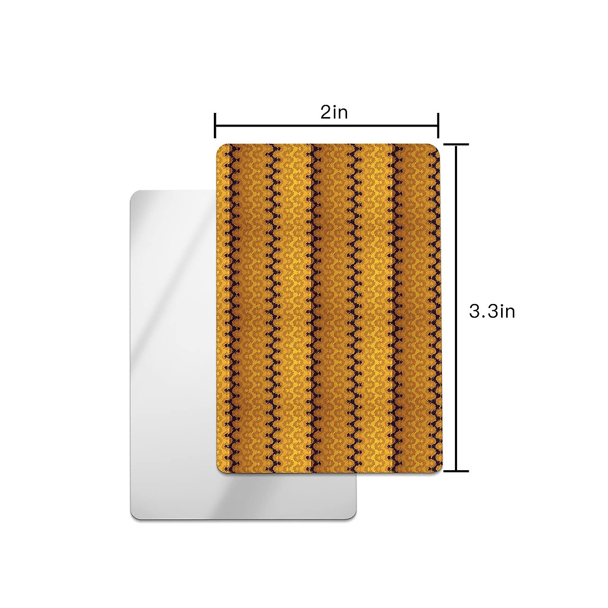 Carosoffe Yellow Ombre Small Compact Mirror for Purse, Geometric Wavy Striped Abstract Art Travel Makeup Mirror for Women Men, Rectangular Handheld Compact Pocket Mirror 1 PCS