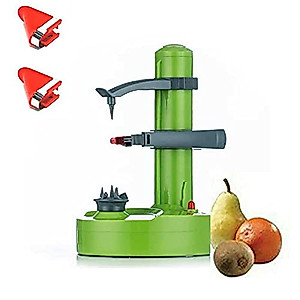 SERBESTVE potato peeler-fruit and vegetable peeling tool for kitchen-automatic rotating apple peeler-with adapter (Green)