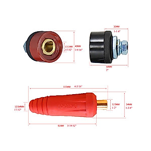 RIVERWELD TIG Welding Cable Panel Connector-plug DKJ35-50 DKZ35-50 Dinse Quick Fitting 315Amp 4pcs