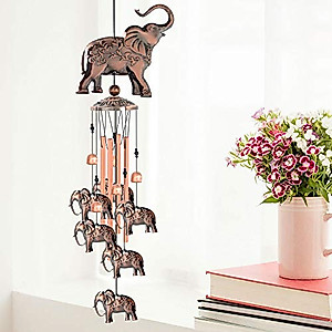 Elephant Wind Chime, Copper Wind Chime, Elephant Decor, Garden Decor, Yard Decor, Elephant Gifts