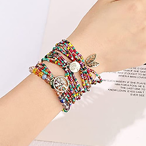 iYours 6 sets Bohemian Multilayer tassels bracelet Handmade Wrap Bracelets Bangle Jewelry Bracelets for Women (JA6-4)