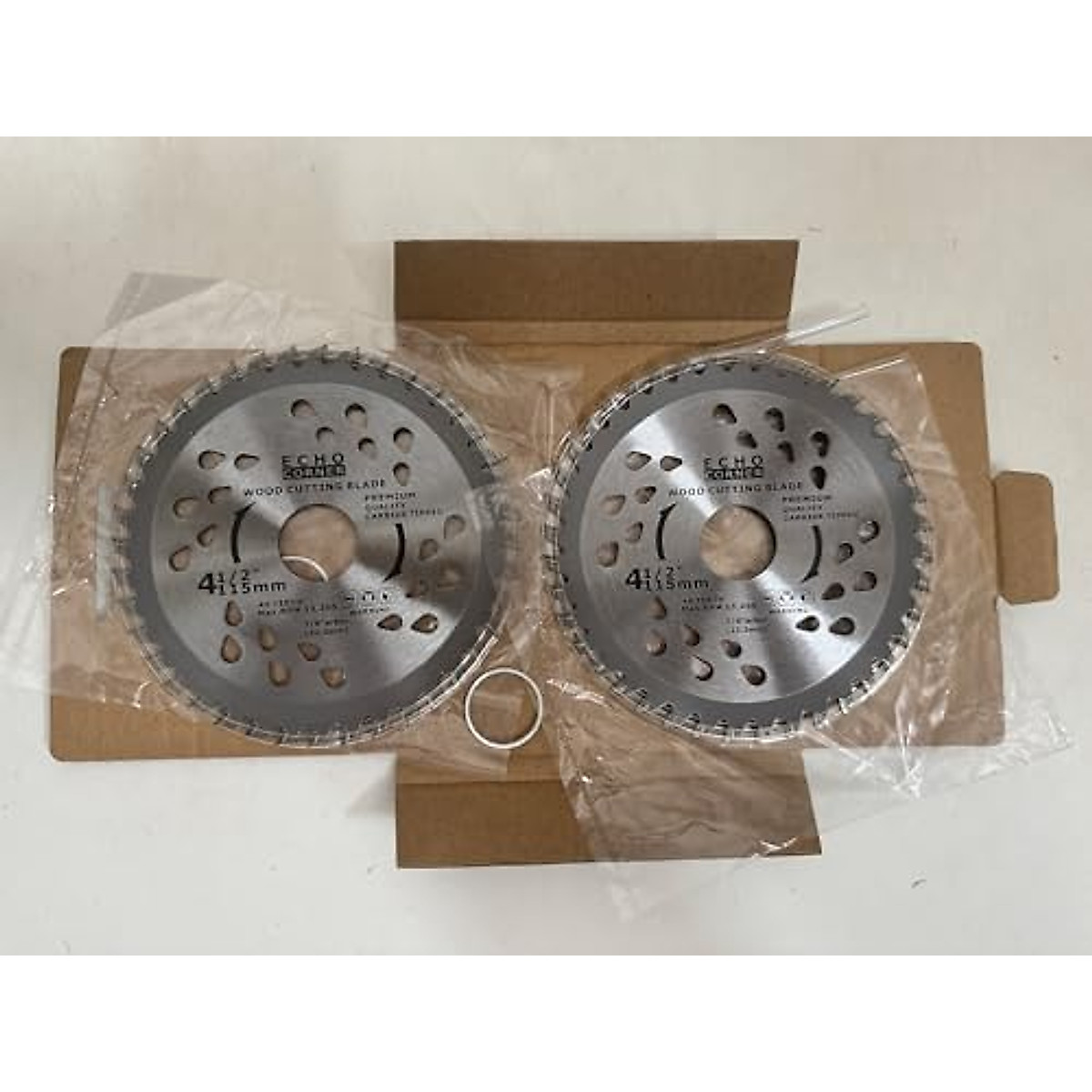 Echo Corner 2-Pack 4.5" Angle Grinder Saw Blade 7/8" Arbor Carbide TCT 40T Fast Fine Cut Trimming Ripping Crosscut Wood MDF Plastic