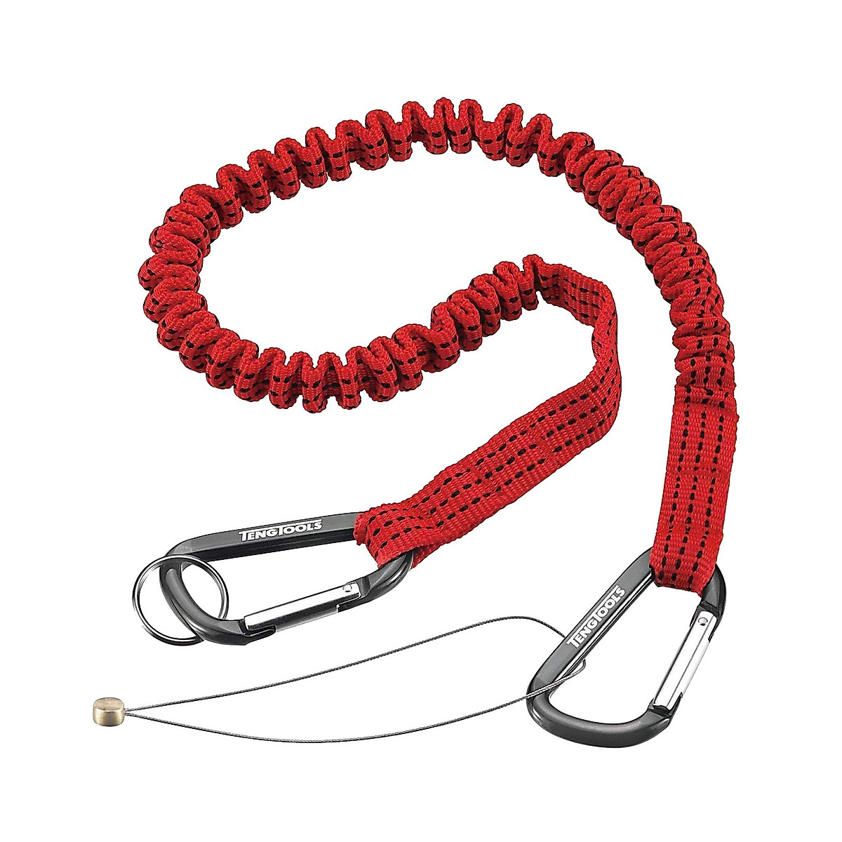 Teng Tools 800mm - 1.35 Metre Long Tool Lanyard/Leash + Safety Wire & Spring Hook - SSH03, Silver, Max Load 4.5Kg