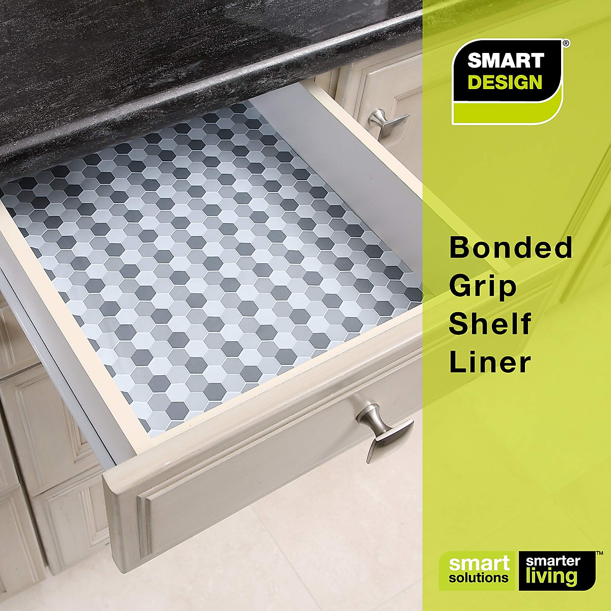Smart Design Bonded Grip Shelf Liner - 12 Inch x 10 Feet - Non Adhesive, Strong Grip Bottom, Easy Clean Kitchen Drawer, Cabinet, Cupboard Dresser Protector Cover, Non Slip Rubber Mat - Wisteria Red