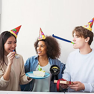 Dirty 30 Pin, Happy 30th Birthday Tinplate Badge Pin, 30 Years Old Birthday Black Corsage Rosette Button Pin Party Decorations - 1Pcs