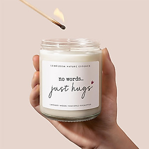 LUMELOOM Sympathy Gifts for Loss of Loved One, Bereavement Gift- 9oz Aromatherapy Lavender Scented Soy Wax Candle-No Words Just Hugs, Think of You, Grief Gift for Women, Condolence gift, Memorial Gift