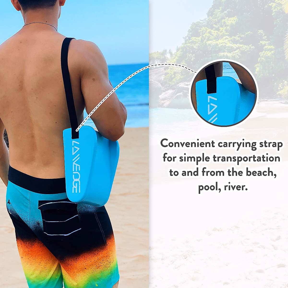 LA Wedge - Beach Headrest and Accessory Bag - Baby Blue