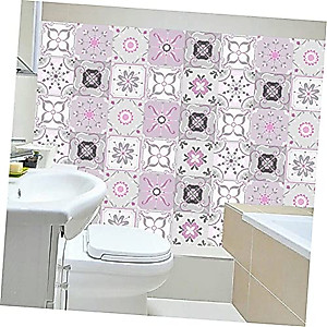 LIFKOME 20 Pcs Pink Tiles Bedroom Tile Flooring Vinyl Floor Tile Floor Tiles Stickers Pink Marble Decor Home Furniture Decor Tile Removable Sticker Floor Tile Sticker for Home Tile Decor