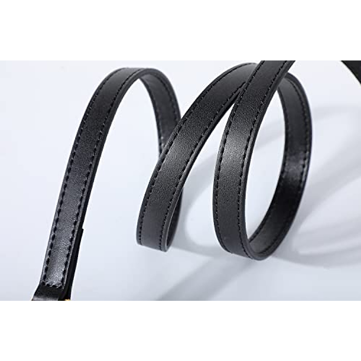 GOXTECHGenuine Leather Purse Strap Replacement Crossbody Handbag Long Adjustable (Black-shoulder strap)