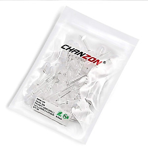 CHANZON 50 pcs 8mm RGB Multicolor Diffused LED Diode Lights Common Cathode(Frosted Round 3 Color) 4 pin Bright Lighting Bulb Lamps Electronics Components Indicator Light Emitting Diodes