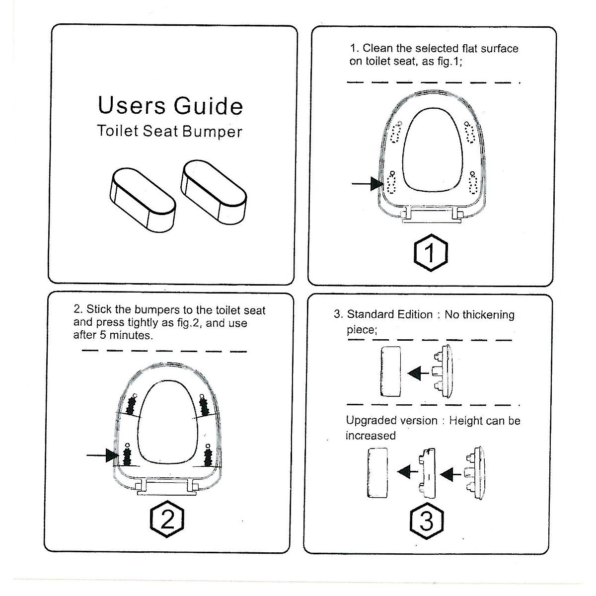Toilet Seat Bumper (Upgrade 3.0) Bidet Seat Bumpers with Strong Buffer and Adhesive Function for Bidet Attachment - Keep Your Toilet Seat More Secure and Comfortable!(4 Pieces)