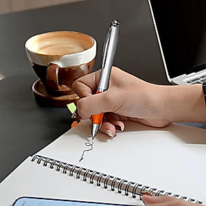 DISCOUNT PROMOS Ballpoint Pens With Rubber Grip, 10 pack, Black Ink Writing Pens in Bulk, Orange