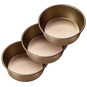 Air Fryer Mini Pie Pan Tart Tins, Jumbo Muffin Cupcake Pan 4 Inch Air Fryer Hamburger Bun Mold, 3PCS Non-Stick Air Fryer Egg Baking Pan Individual Mini Cake Pans for Baking Air Fryer Accessories