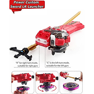 Desamvap Bey Battling Tops Burst B-206 Barricade Lucifer Illegal Bearing Mobius-10 with Sword Launcher Battle Game Set Right Spin DB Dynamite Layer System, Toys Gifts for Kids Children Boys