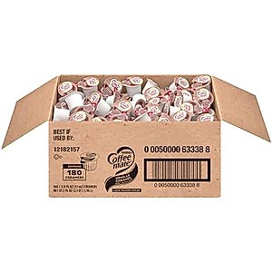 Nestle Coffee mate Coffee Creamer, Vanilla Caramel, Liquid Creamer Singles, Non Dairy, No Refrigeration, 0.37 Fl Oz (Pack of 180)