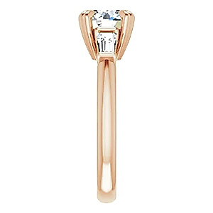10K Solid Rose Gold Handmade Engagement Ring 2.50 CT Round Cut Moissanite Diamond Solitaire Wedding/Bridal Ring Set for Women/Her, Amazing Gift for Her