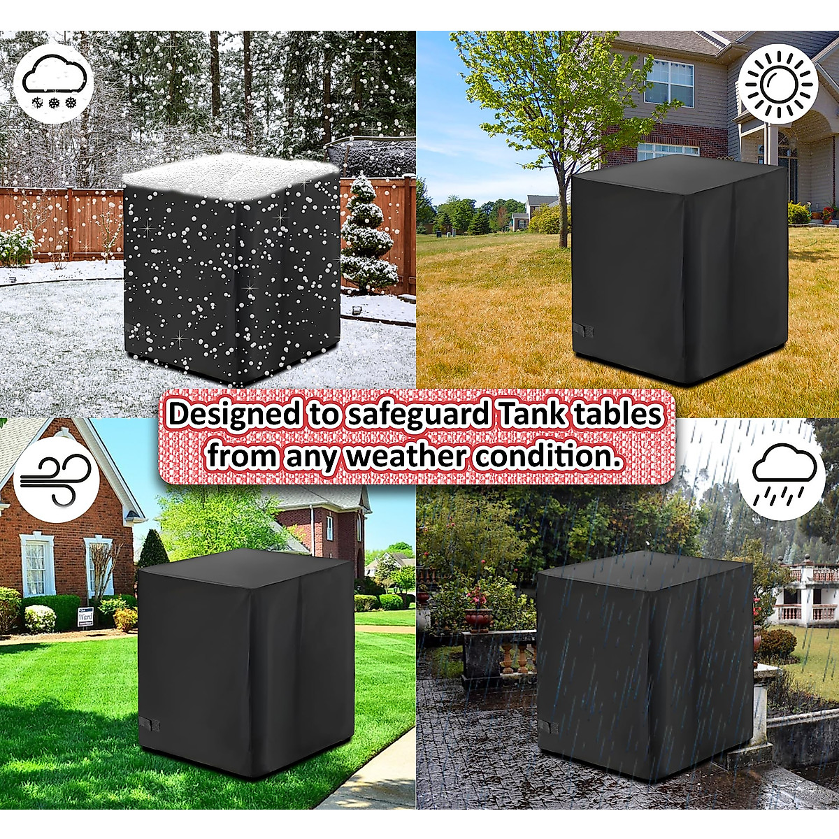 Outdoor Bazaar 17 Inch Square Cover for Tank Hideaway Tables from Bond Manufacturing Model 67635, Endless Summer ZAZ1801M, Cosiest Wicker Tank Table and Others