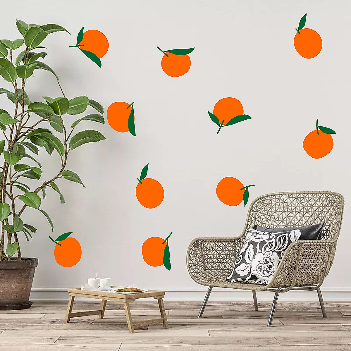 Orange Wall Decals Orange Wall Stickers Vinyl Wall Decals for Bedroom Living Room Nursery Wall Decor Wall Art Y55 (Orange)