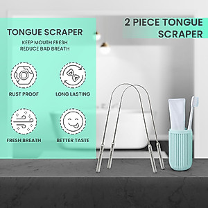 Dale Audrey Tongue Scraper for Adults | Professional Flexible Metal Tongue Brush for Oral Care | Stainless Steel Tongue Cleaner, Help Fight Bad Breath, Easy to Use, Fresh Breath