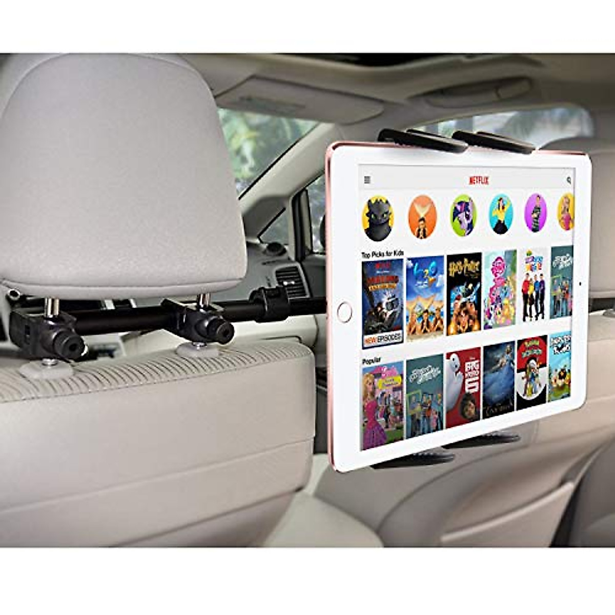 Premium Car Headrest Tablet Mount and Back Seat iPad Car Holder, Jarv [Multi Passenger] Telescopic Fold-Up Rear Seat Tablet Holder for Car Headrest - iPad PRO iPad Air iPad Mini (All 7-18” Tablets)