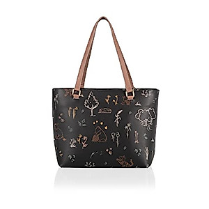 PICNIC TIME ONIVA Disney Winnie the Pooh Uptown Cooler Tote Bag, Insulated Purse Lunch Bag for Her, Stylish Beach Bag Soft Cooler, (Black), 14.37 x 7.28 x 10.63