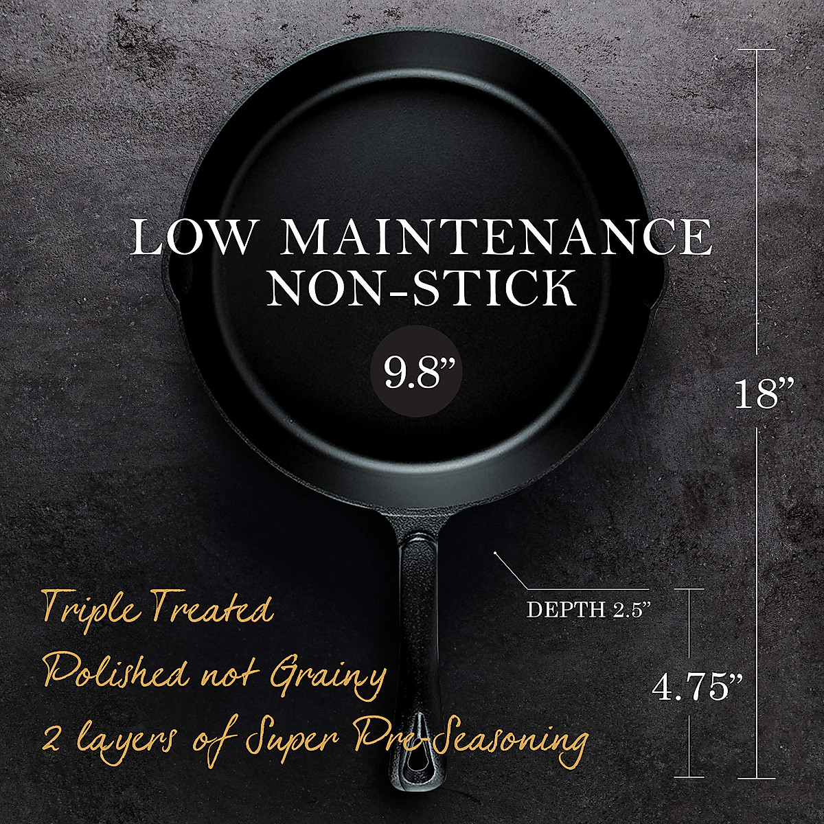 Fresh Australian Cast Iron Skillets - 12 Frying Pan, Non-stick Cast Iron Pan, Pre-seasoned Cast Iron Cookware for Camping, Indoor and Outdoor Uses