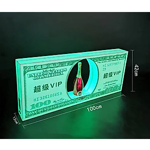 Champagne sparklers Rechargeable Colored bottle Presenter,Custom Rechargeable Glorifier Display stand led VIP service,Bar/Hotel/Nightclub/Villa/Private Party/Masquerade (Color : RGB)