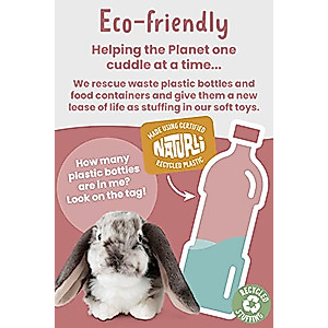 Living Nature Grey Dutch Lop Eared Rabbit, Realistic Soft Cuddly Bunny Toy, Naturli Eco-Friendly Plush, 10 Inches