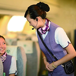 W WINBRIDGE Portable Rechargeable Mini Voice Amplifier with Wired Microphone Headset and Waistband, Support Music Play for Teachers, Singing, Coaches, Training, Presentation, Tour Guide