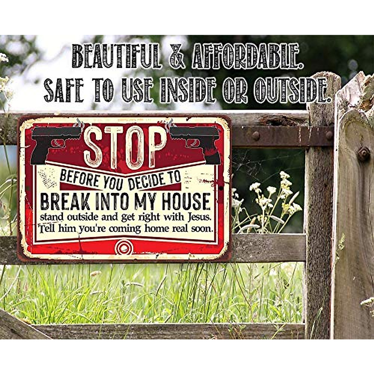 Metal Sign - Before You Decide - Durable Metal Sign - Use Indoor/Outdoor - Makes a Funny Home Decor for Gun Enthusiasts Under $20 (8" x 12")