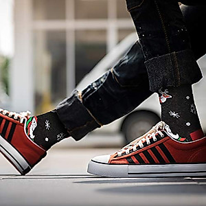 Mens Funny Socks Christmas Socks for Men Women Colorful Fun Novelty Crew Patterned Socks 6 Pairs US 7-13