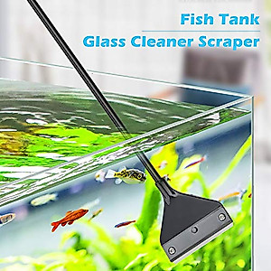 Pronetcus Algae Scraper for Glass Aquariums, Fish Tank Cleaner, Aquarium Algae Scrapers with 10 Stainless Steel Blades.