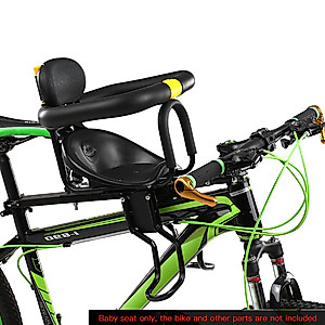 Lixada Bicycle Baby Seat Kids Child Safety Carrier Front Seat Saddle Cushion with Back Rest Foot Pedals (Type 2)