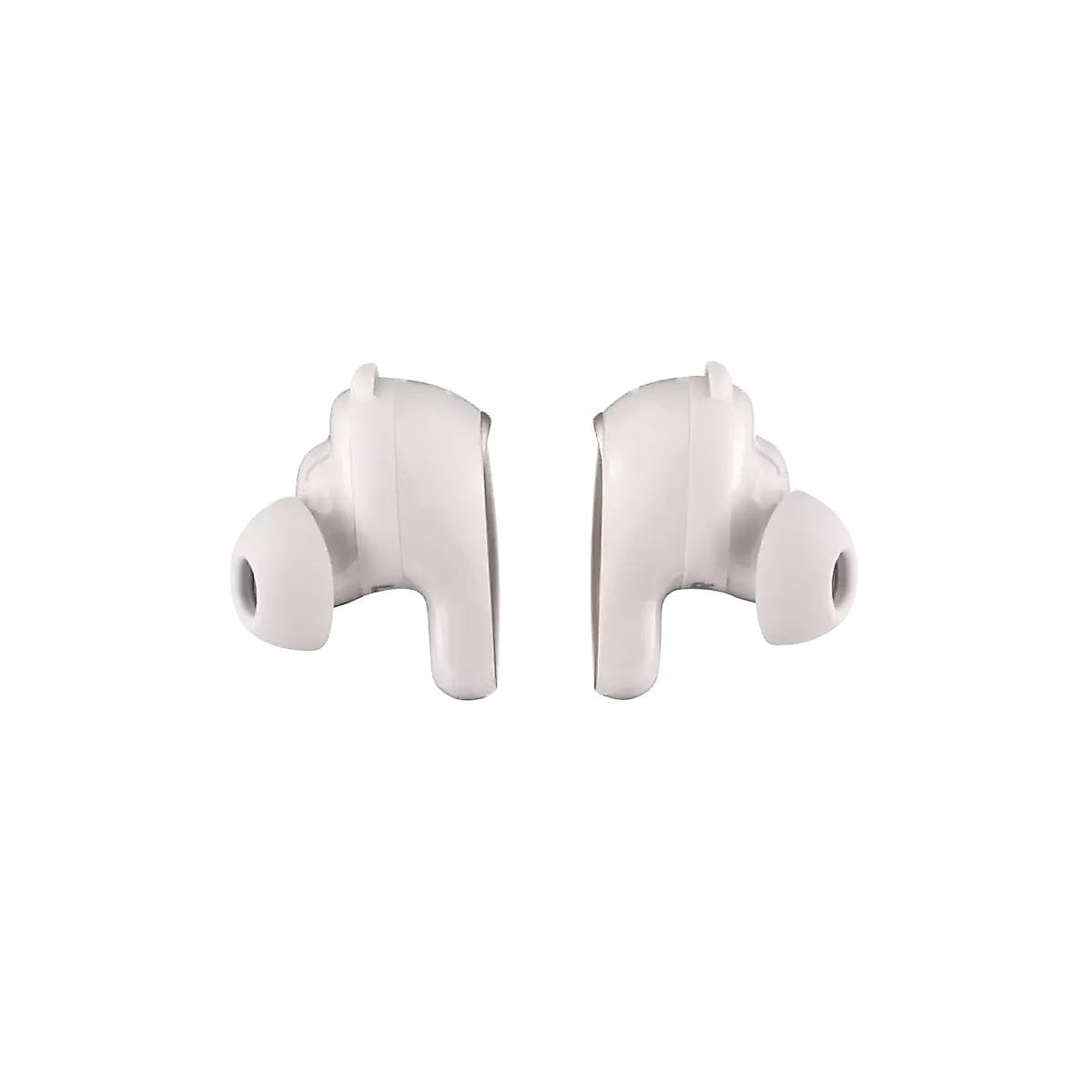 Bose QuietComfort Ultra True Wireless Bluetooth Adjustable Noise Cancelling Earbuds, Spatial Audio, Up to 6 Hours of Play Time, White Smoke Bundle with Fit Kit