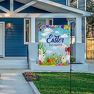 My Little Nest Seasonal Garden Flag Easter Bunnies Egg Hunting Double Sided Vertical Garden Flags for Home Yard Holiday Flag Outdoor Decoration Farmhouse Banner 28"x40"