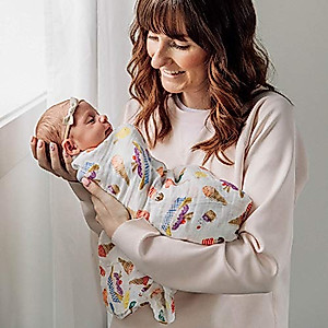 Red Rover Kids Cotton Muslin Swaddle - 47”x 47”- 100% Cotton – Machine Washable – Softer with Every Wash – Playful Designs -Soft, Breathable & Lightweight – Unisex (Ice Cream Parlor)