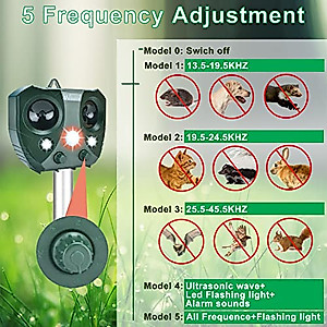 Solar Ultrasonic in Repellent Defender Rat, Squirrel, Deer, Raccoon, Skunk, Rabbit, Mole, Dog, Cat, Waterproof with Motion Detector1