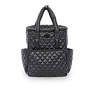 7AM London Baby Diaper Bag – Multifunctional Travel Backpack with Stroller Hooks & Shoulder Straps, Lightweight Diaper Bag for Baby Essentials, Water Repellent With Diaper Changing Pad | (Black)